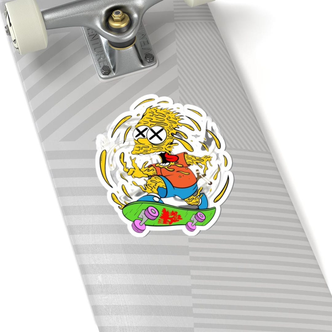 Mind Melting Bart Simpson Skateboard Sticker | Kiss-cut Skateboard ...