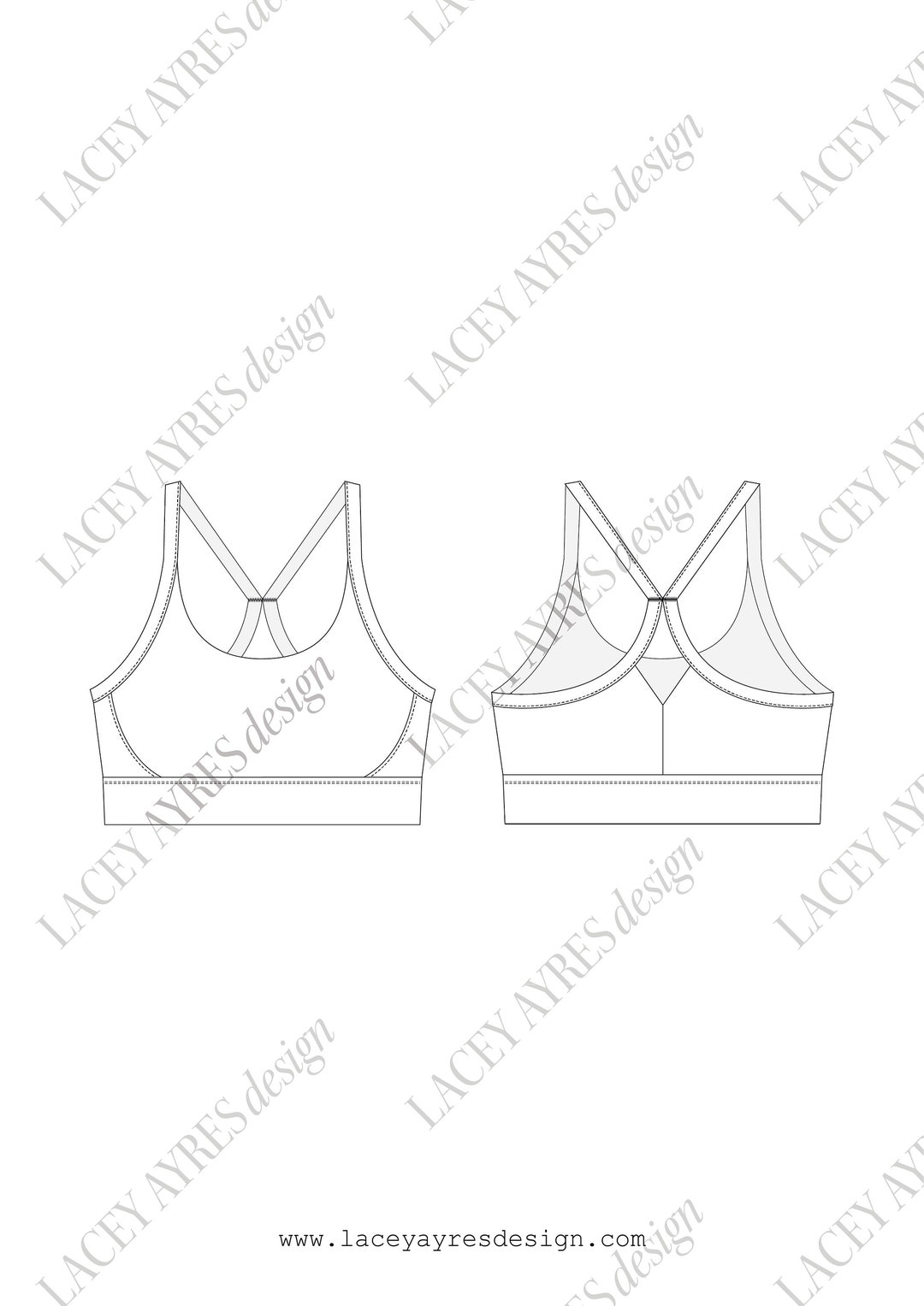 Activewear CAD Sports Bra Mock up Womens Sports Bra Fashion Template ...