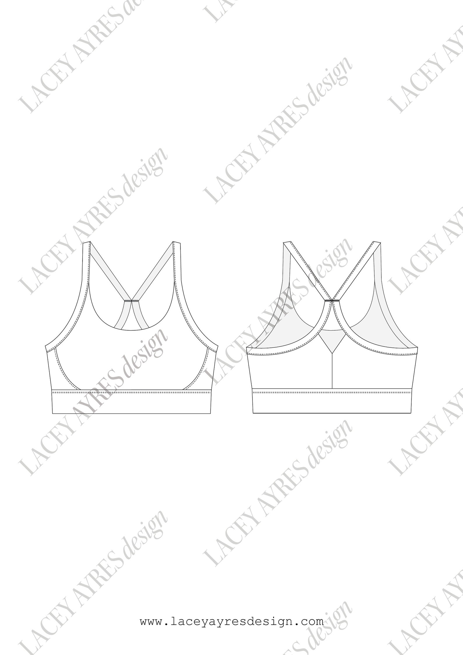 Activewear CAD Sports Bra Mock up Womens Sports Bra Fashion Template ...