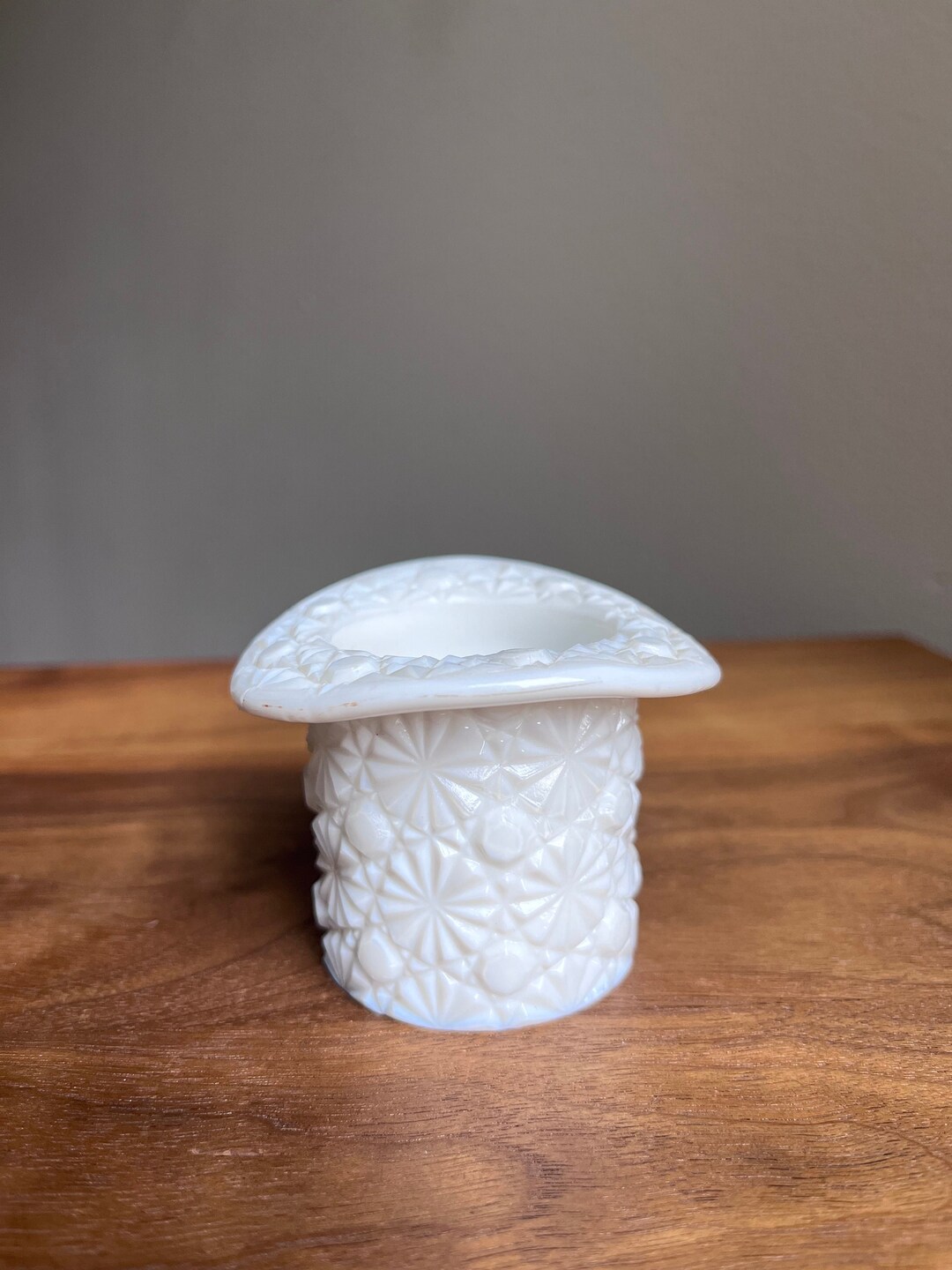 Vintage Milk Glass Top Hat - Etsy