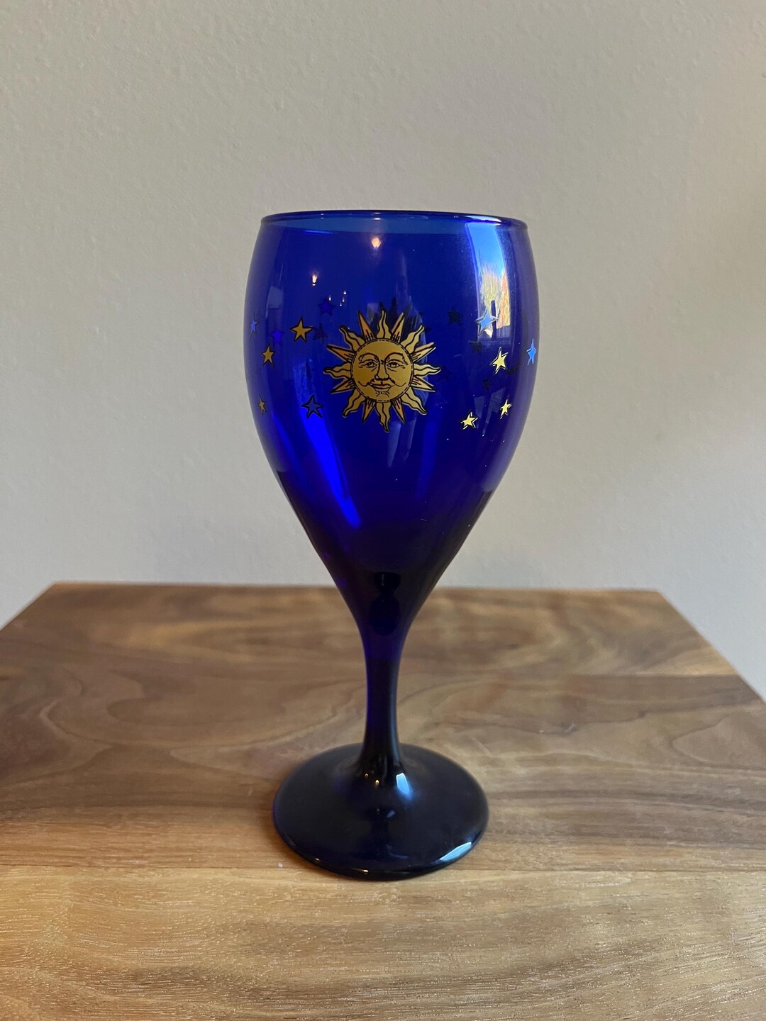 Libbey Glass Celestial Cobalt Blue Wine Glass/water Goblet, 7 3/8 - Etsy