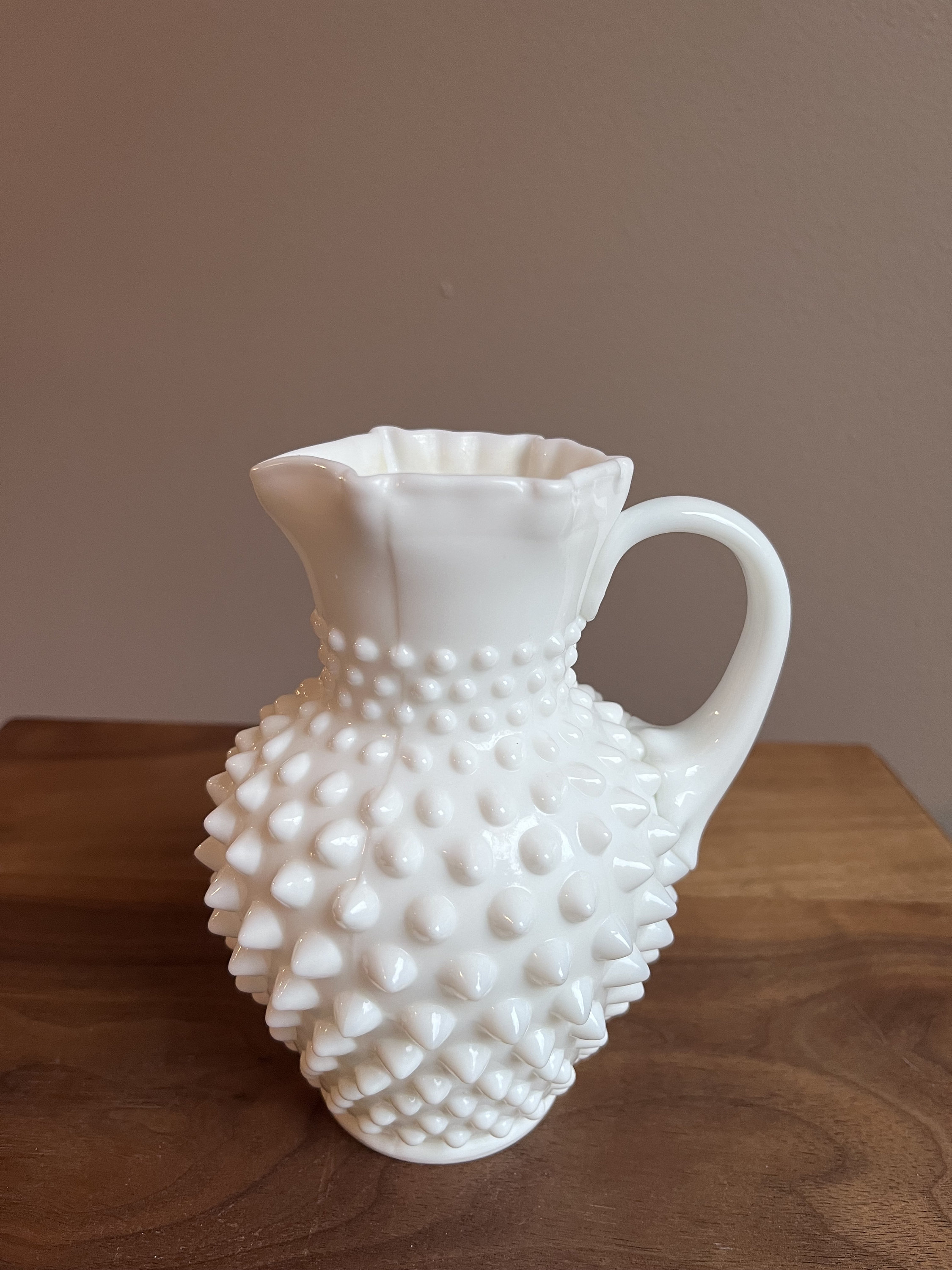 Fenton Milk Glass Hobnail Syrup Jug - Etsy