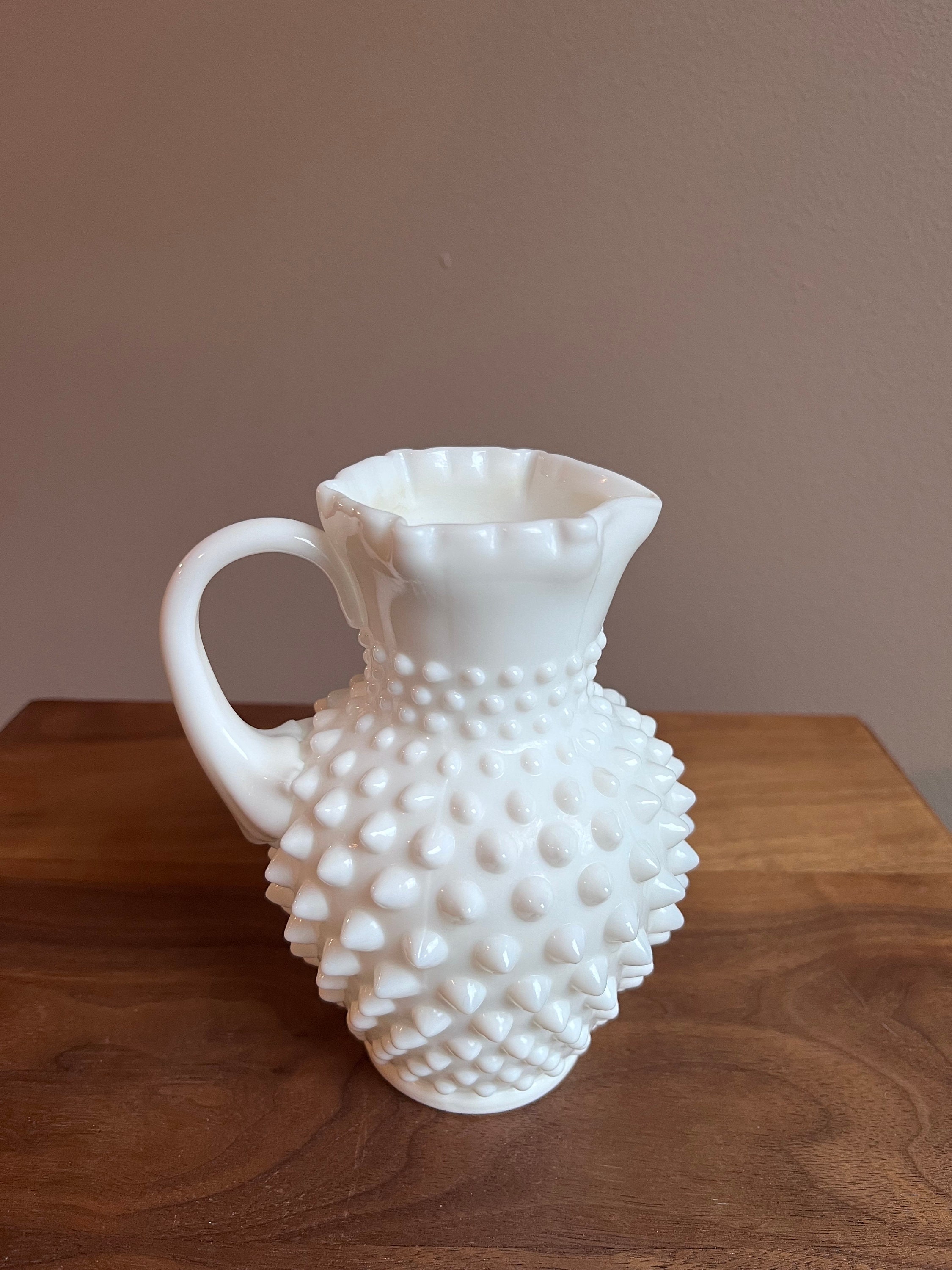 Fenton Milk Glass Hobnail Syrup Jug - Etsy