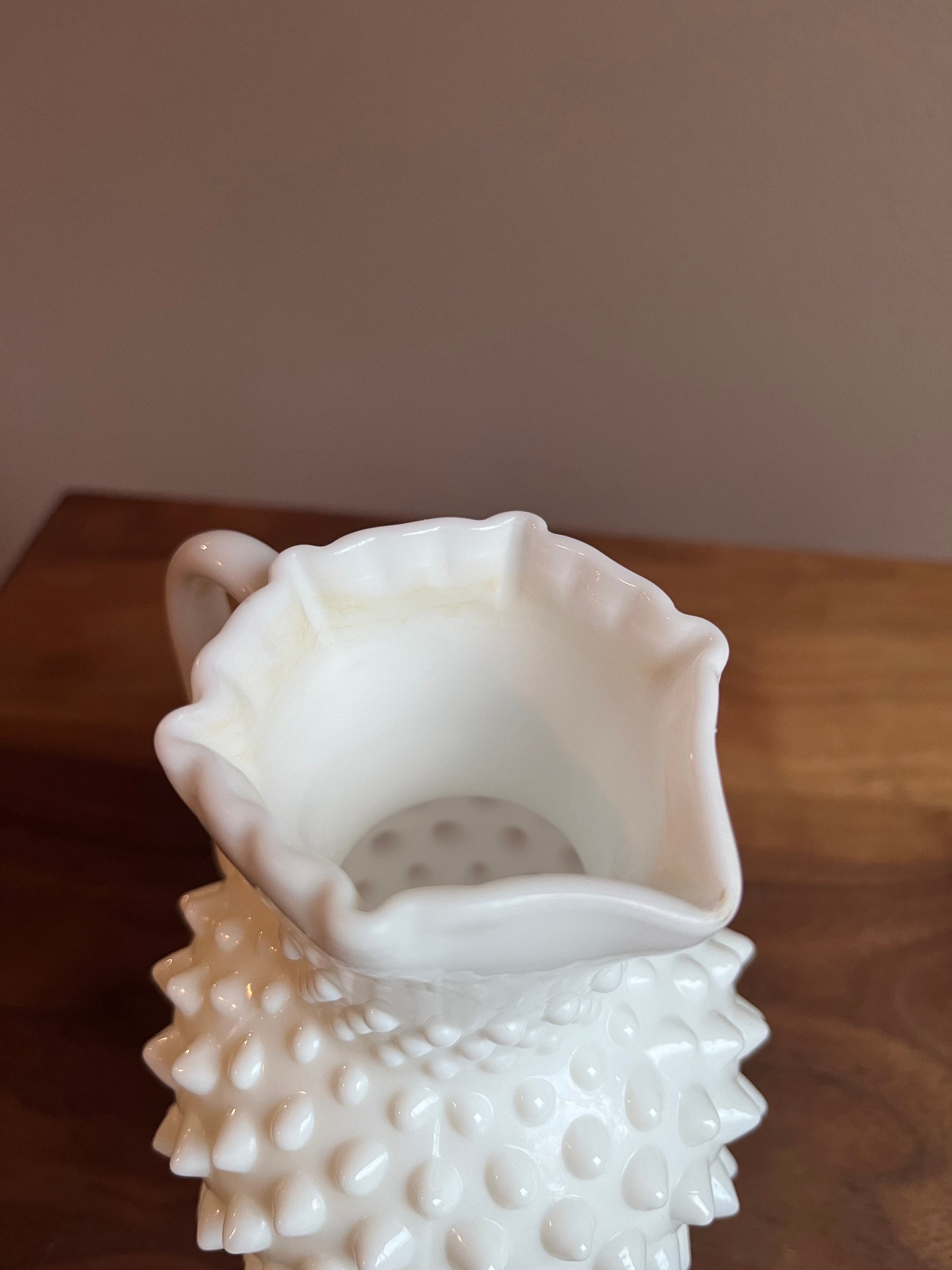 Fenton Milk Glass Hobnail Syrup Jug - Etsy