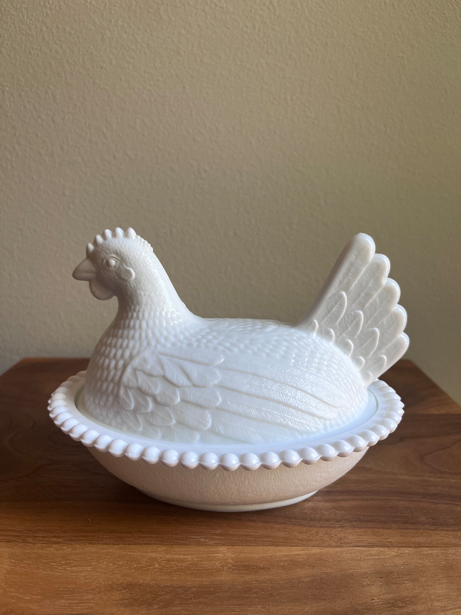 Vintage Glass Hen on Nest (large) - Etsy
