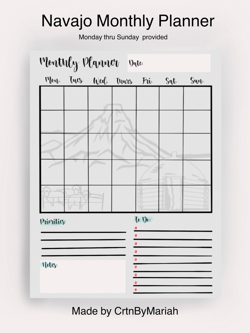 Digital Navajo Daily Planner - Etsy