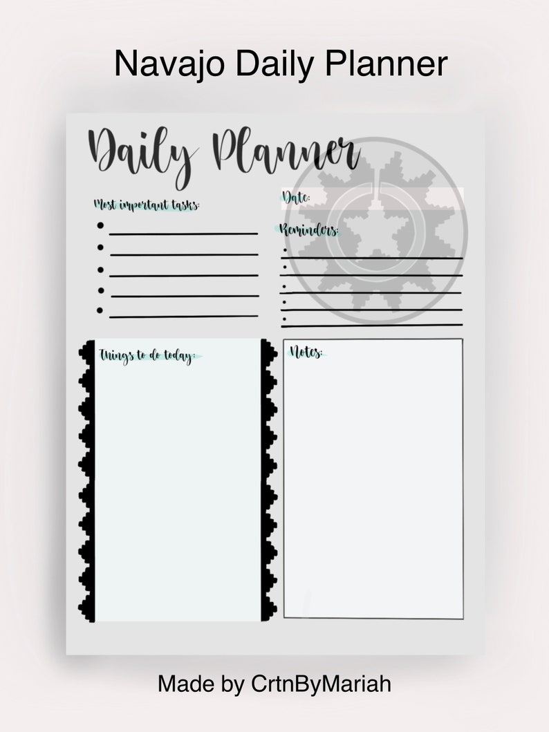 Digital Navajo Daily Planner - Etsy