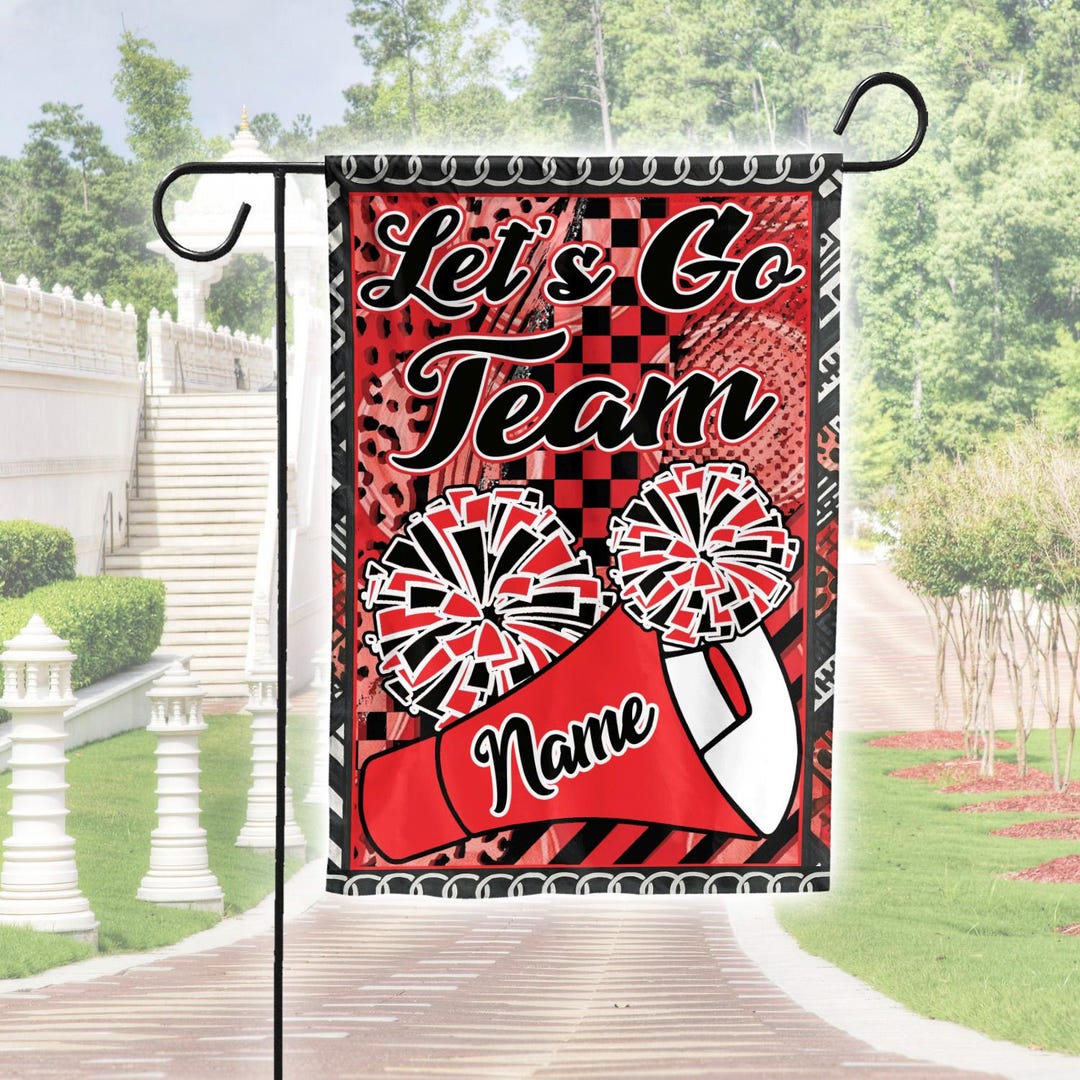 Personalized Cheer Garden Flag, Custom School Spirit Mascot Garden Flag ...