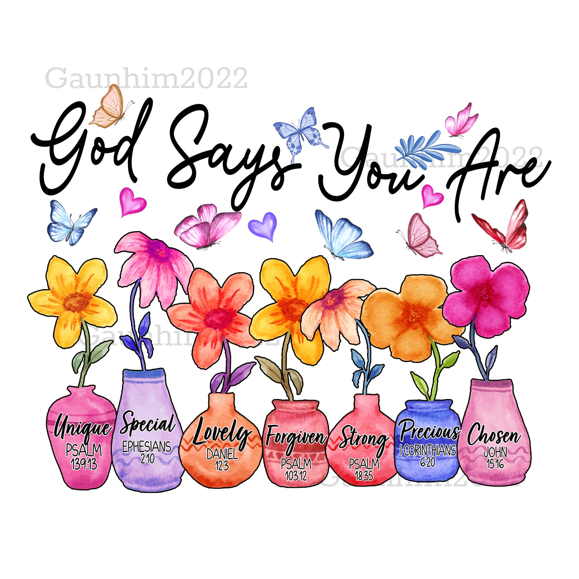 God Says You Are Png, Christian Png, Bible Verse Png, Floral Png - Etsy