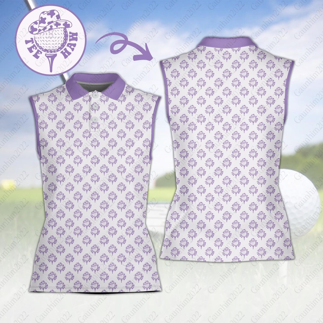 Tee Haw Western Cowboy Hat Golf Polo Shirt, Cowgirl Ladies Sleeveless ...