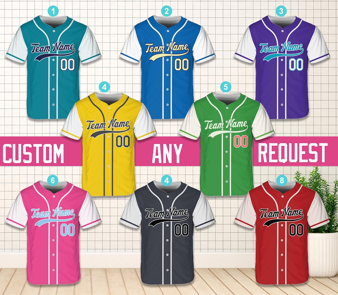 Personalized Baseball Jersey, Custom Team Name Number Jersey, Kid Youth ...