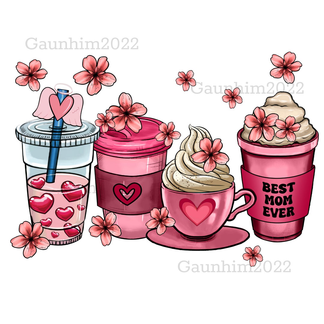 Mother's Day Floral Coffee Cups Png, Coffee Cups Png, Mother's Day Png ...