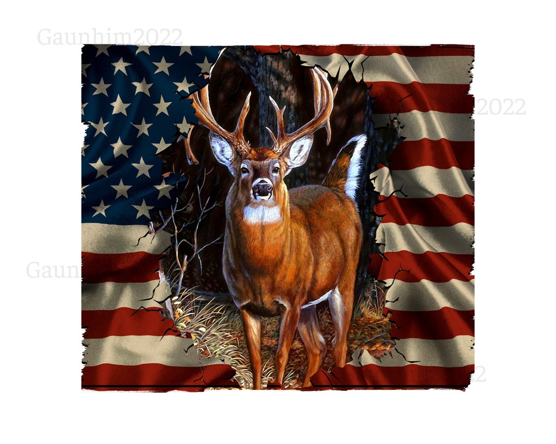 Deer Hunting USA Flag PNG, Deer Hunt Flag Png, Deer and Flag Png ...