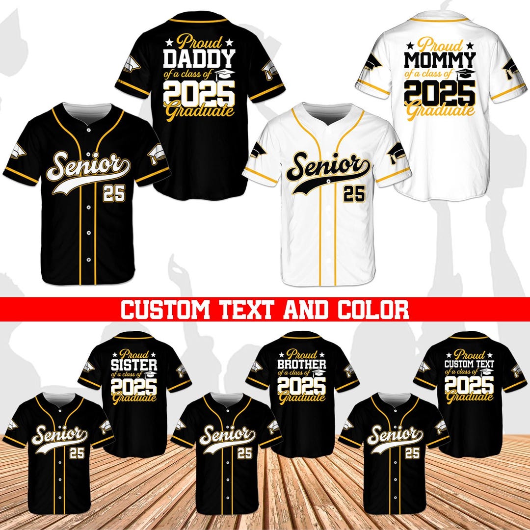 Personalized Graduation Family Baseball Jersey, Custom Senior 2025 ...