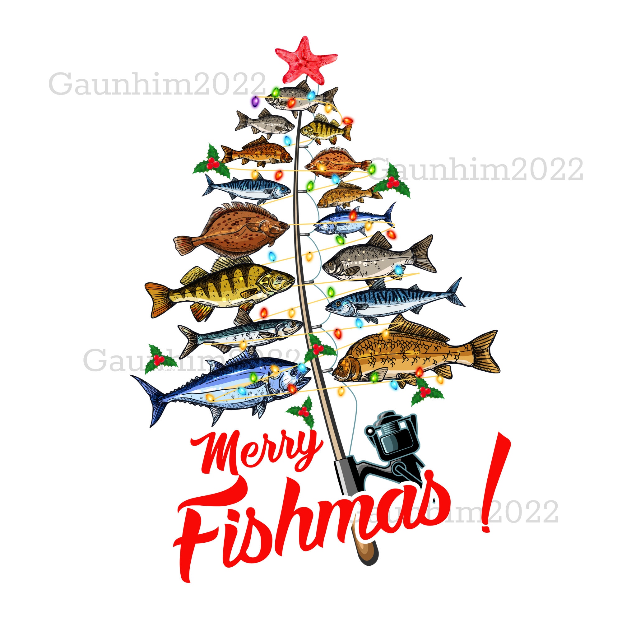 Merry Fishmas Png, Christmas Tree Png, Christmas Fishing Png, Christmas ...