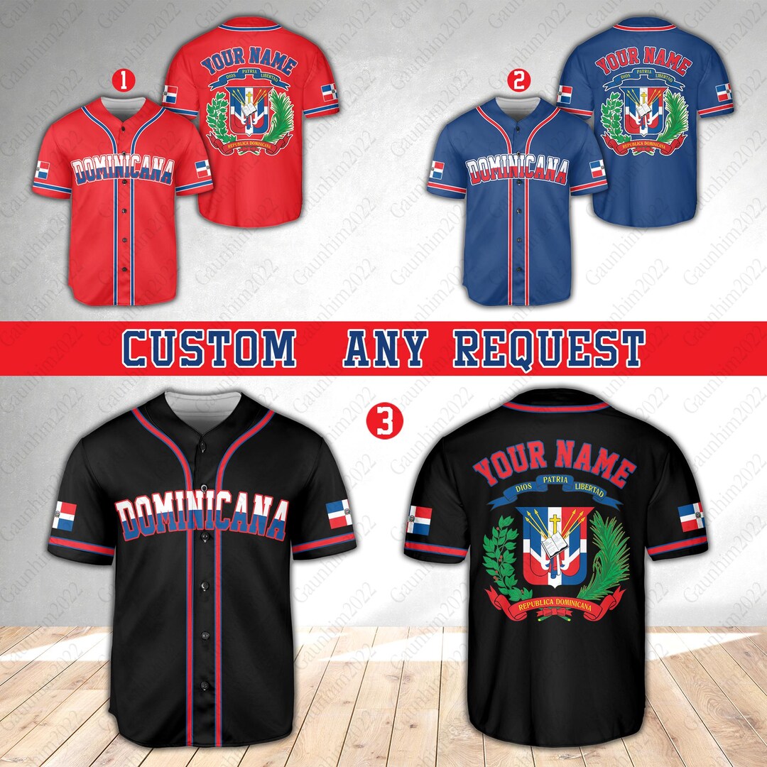 Personalized Dominican Republic Baseball Jersey, Custom Name Dominican ...