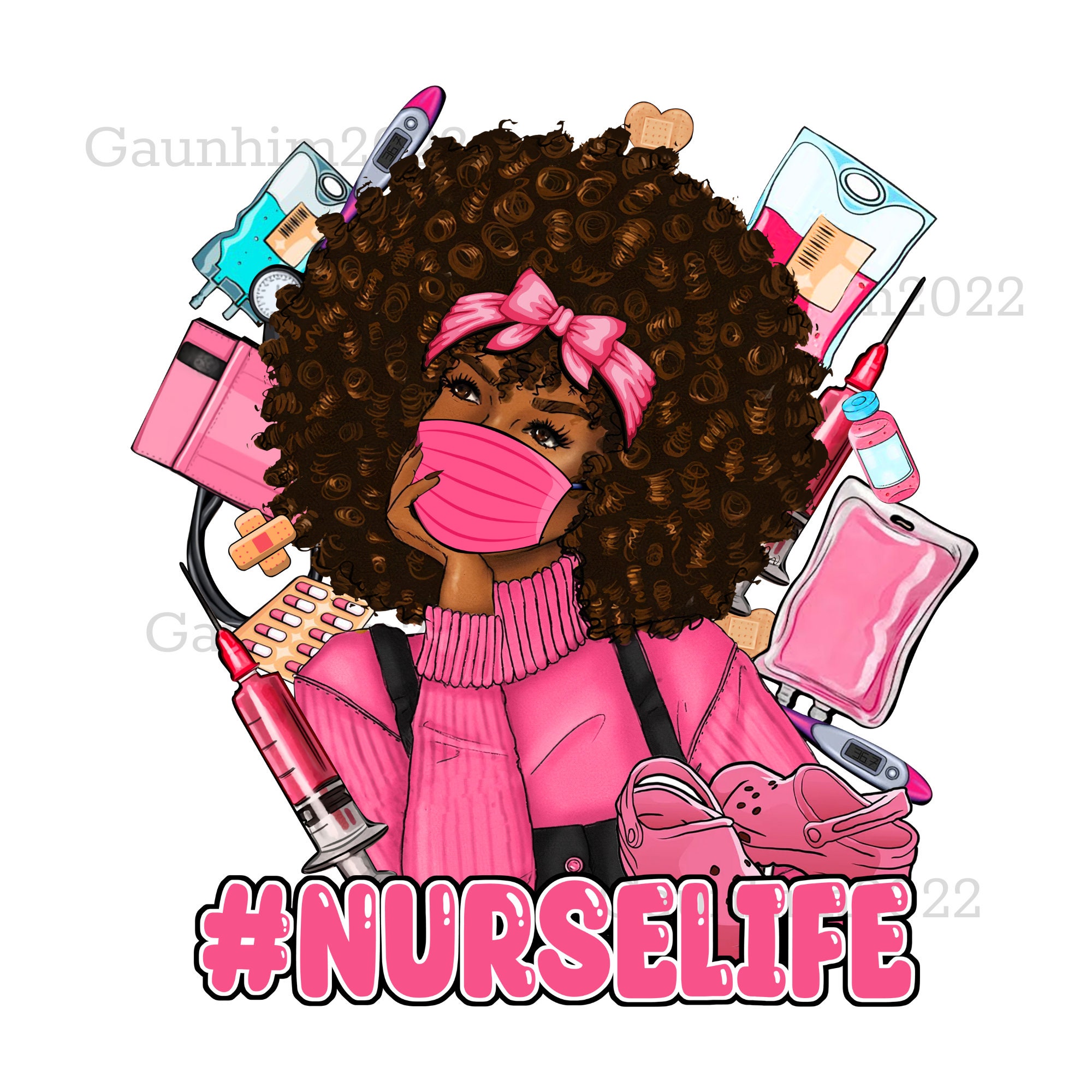 Afro Woman Nurse Life Png, Black Woman Png, Nurse Life Png, Black Nurse ...