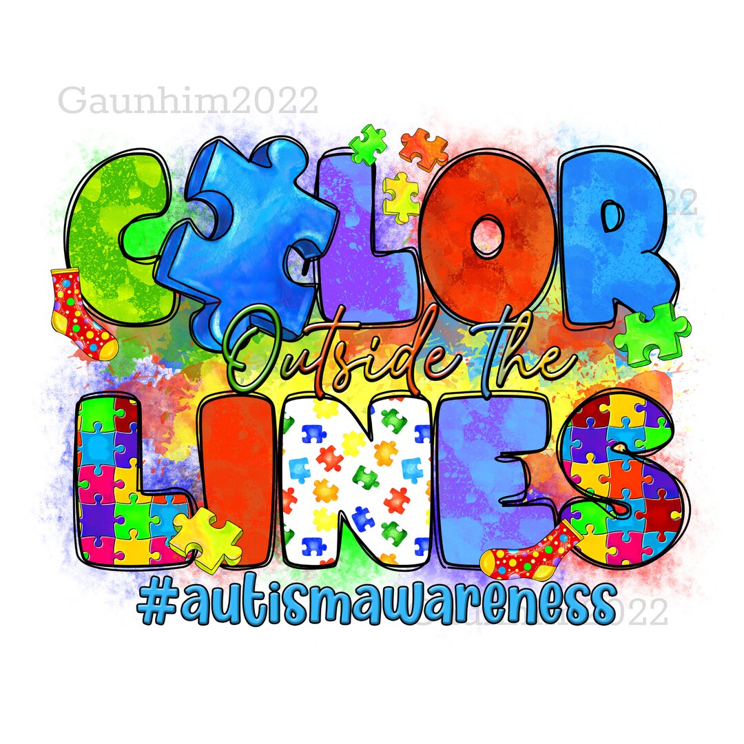 Color Outside the Lines Autism Awareness Png, Autism Awareness Png ...