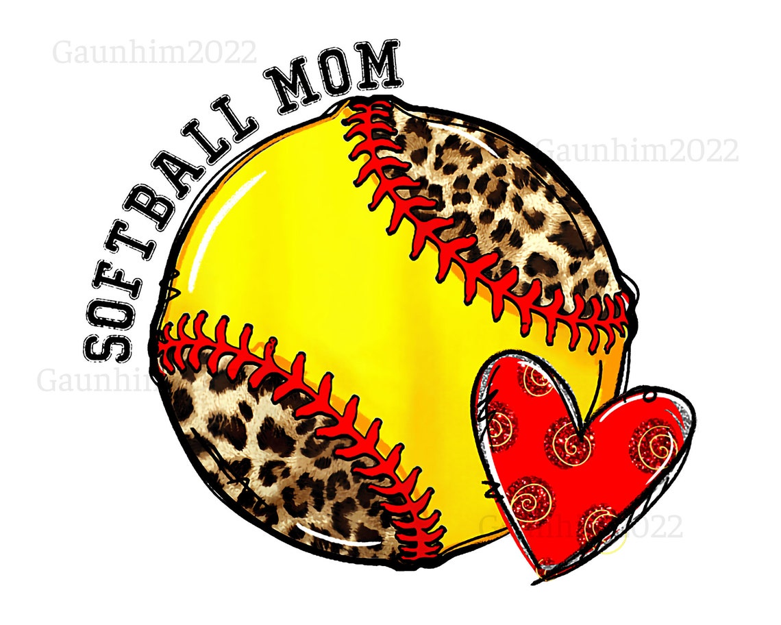 Womens Mothers Day Softball Mom Leopard Png Softball Mom PNG - Etsy