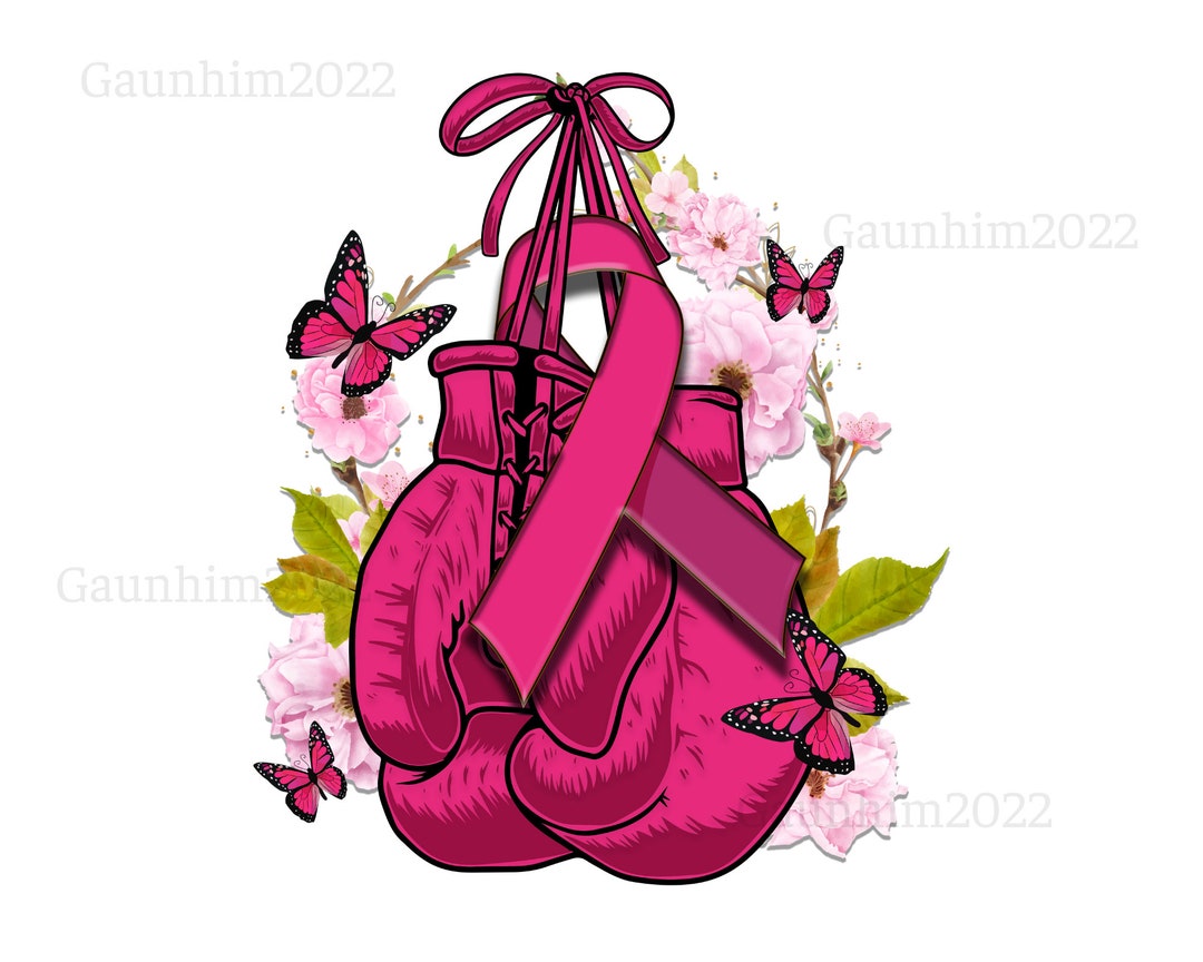 Cancer Boxing Gloves With Ribbon Png, Breast Cancer Png, Cancer ...