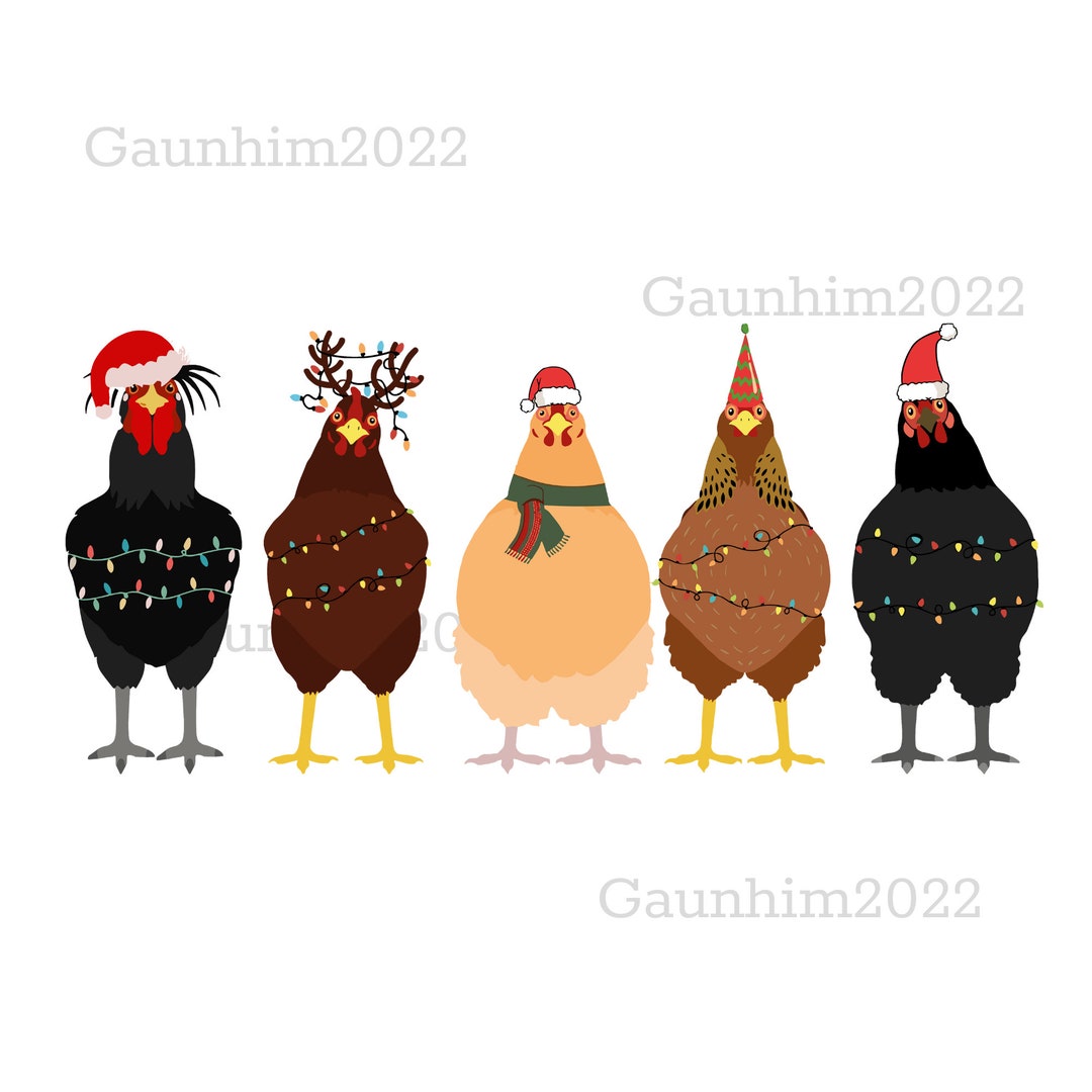 Chicken Christmas Lights PNG, Farm Animal Christmas PNG, Christmas Png ...