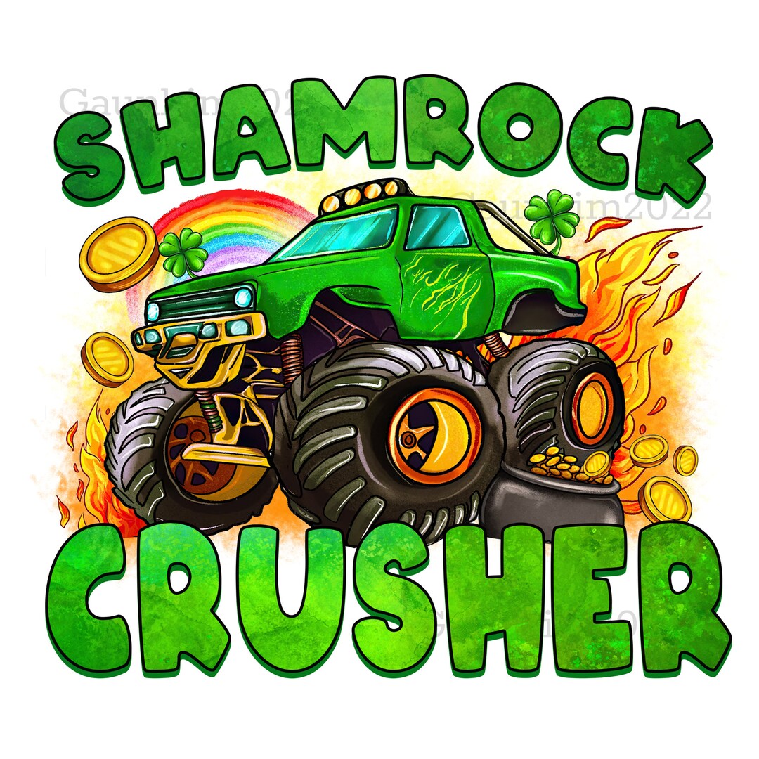 Shamrock Crusher Png, St. Patricks Day Png, Irish Day Png, Truck Png ...