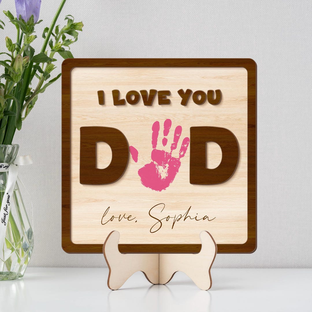 Personalized Wooden Sign for Father’s Day, Custom Wood Sign With Child ...