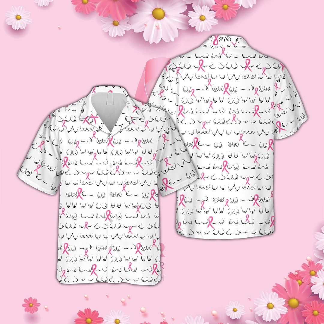 Pink Ribbon Warrior Breast Cancer Awareness Hawaiian Shirt, Breast ...