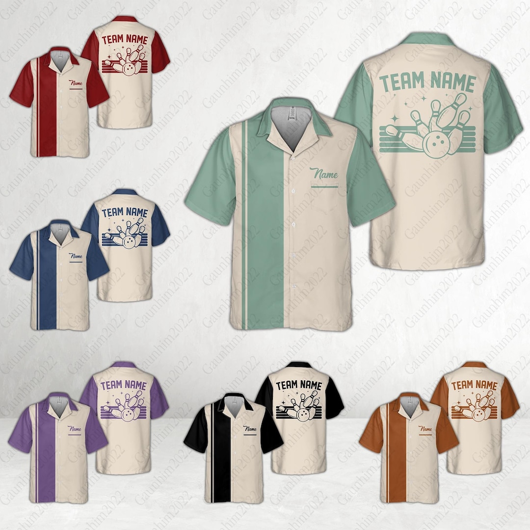 Personalized Retro Bowling Pocket Hawaiian Shirt, Custom Name Bowler ...