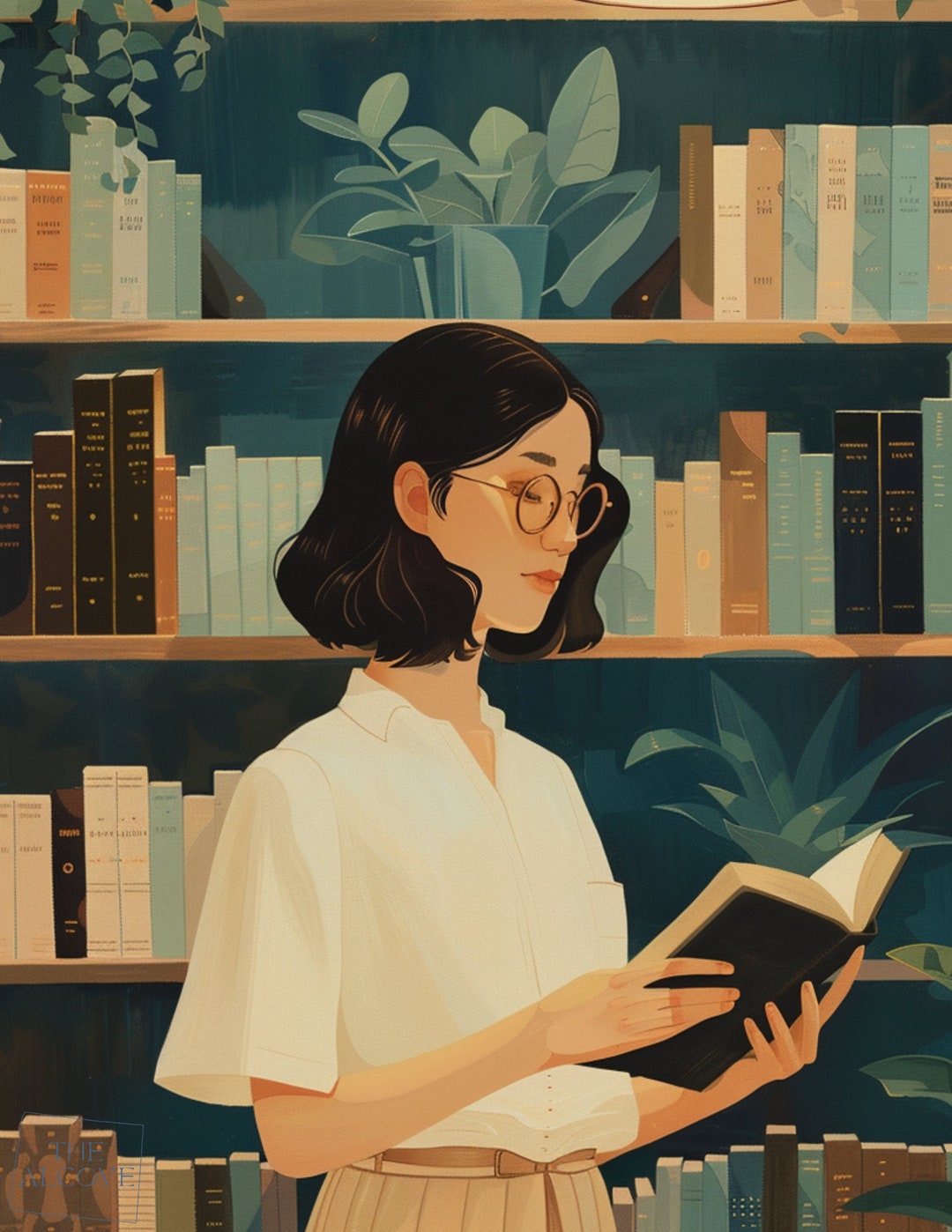 Reading Poster, Poster of a Modern Woman Reading, Wall Decor, Printable ...