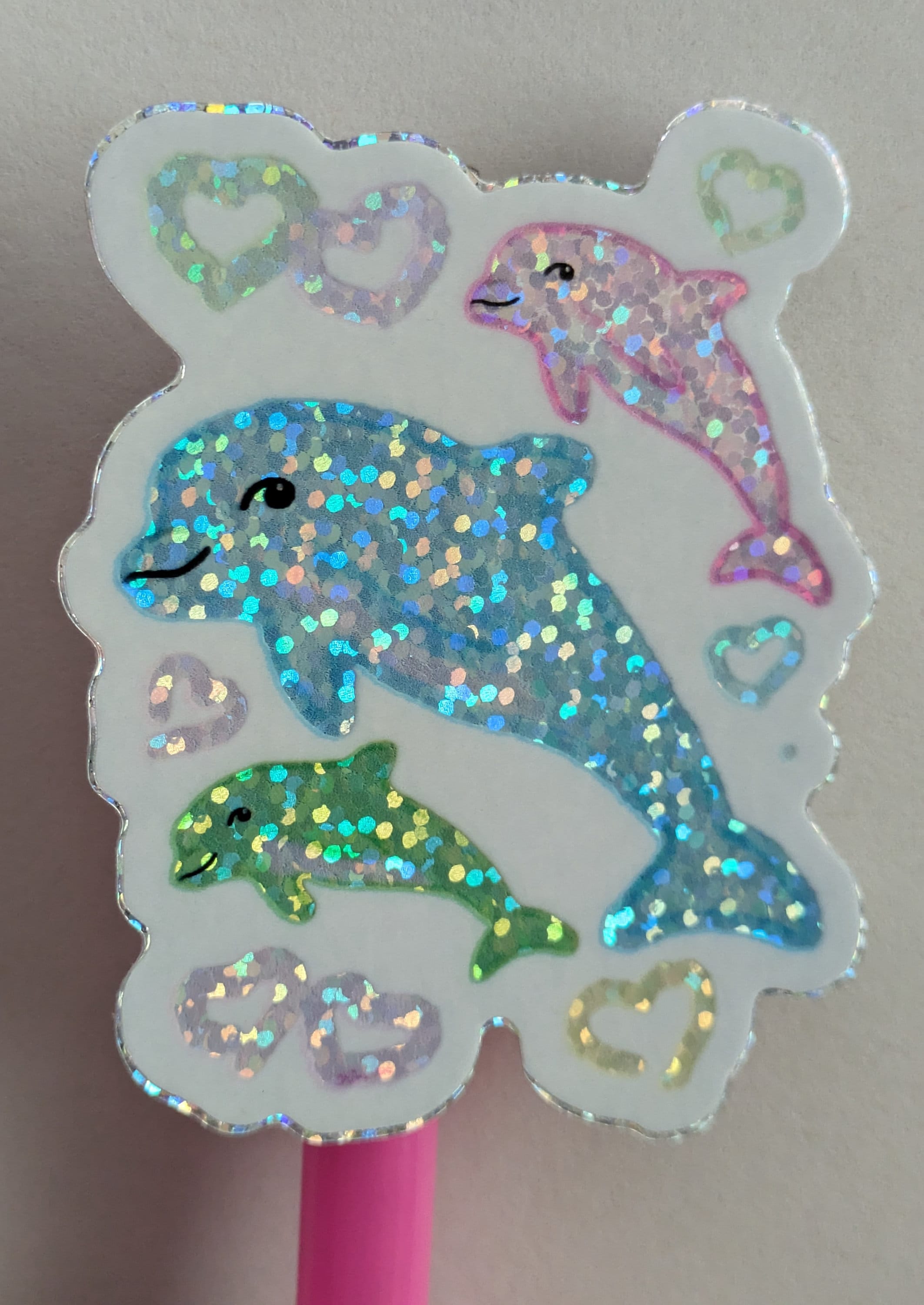 Pastel Dolphin Glitter Holographic Stickers - Etsy