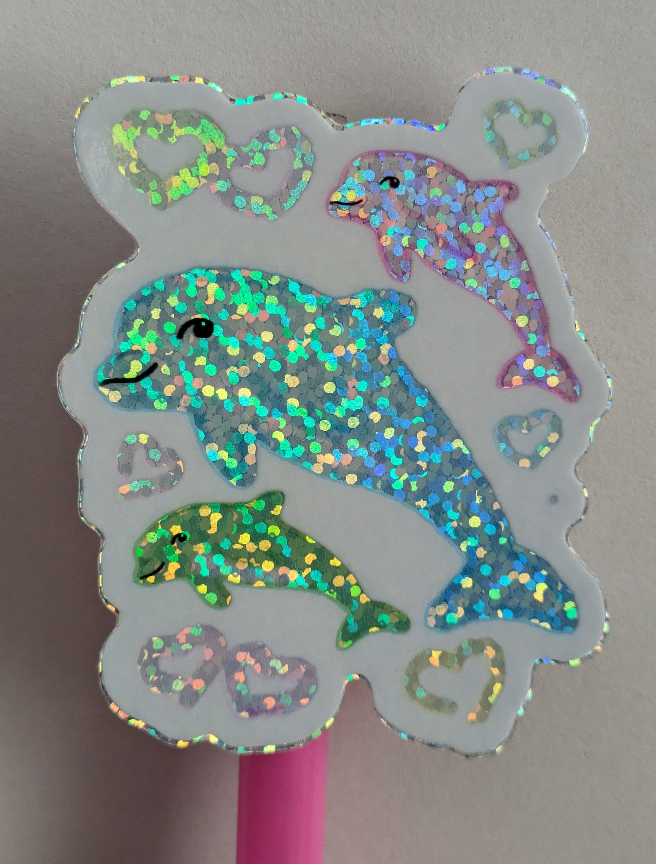 Pastel Dolphin Glitter Holographic Stickers - Etsy