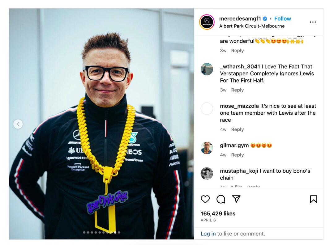 Lewis Hamilton "still We Rise" Worn by Bono at the Australia Formula 1 ...