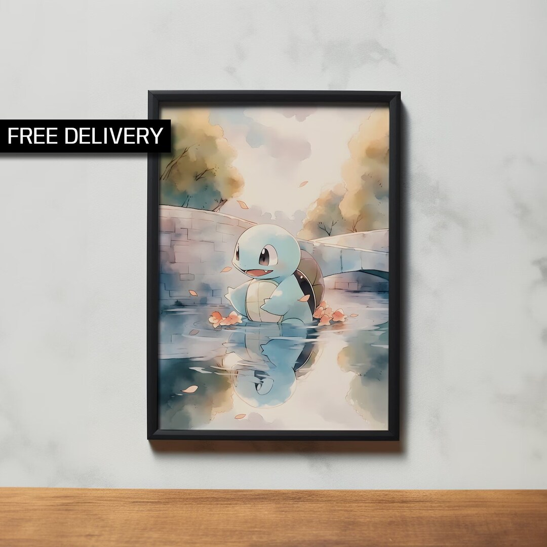 004 Squirtle's Serenity Premium Pokemon Print Poster - Etsy