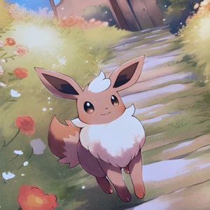 006 Eevee's Woodland Walk Premium Pokemon Print Poster - Etsy