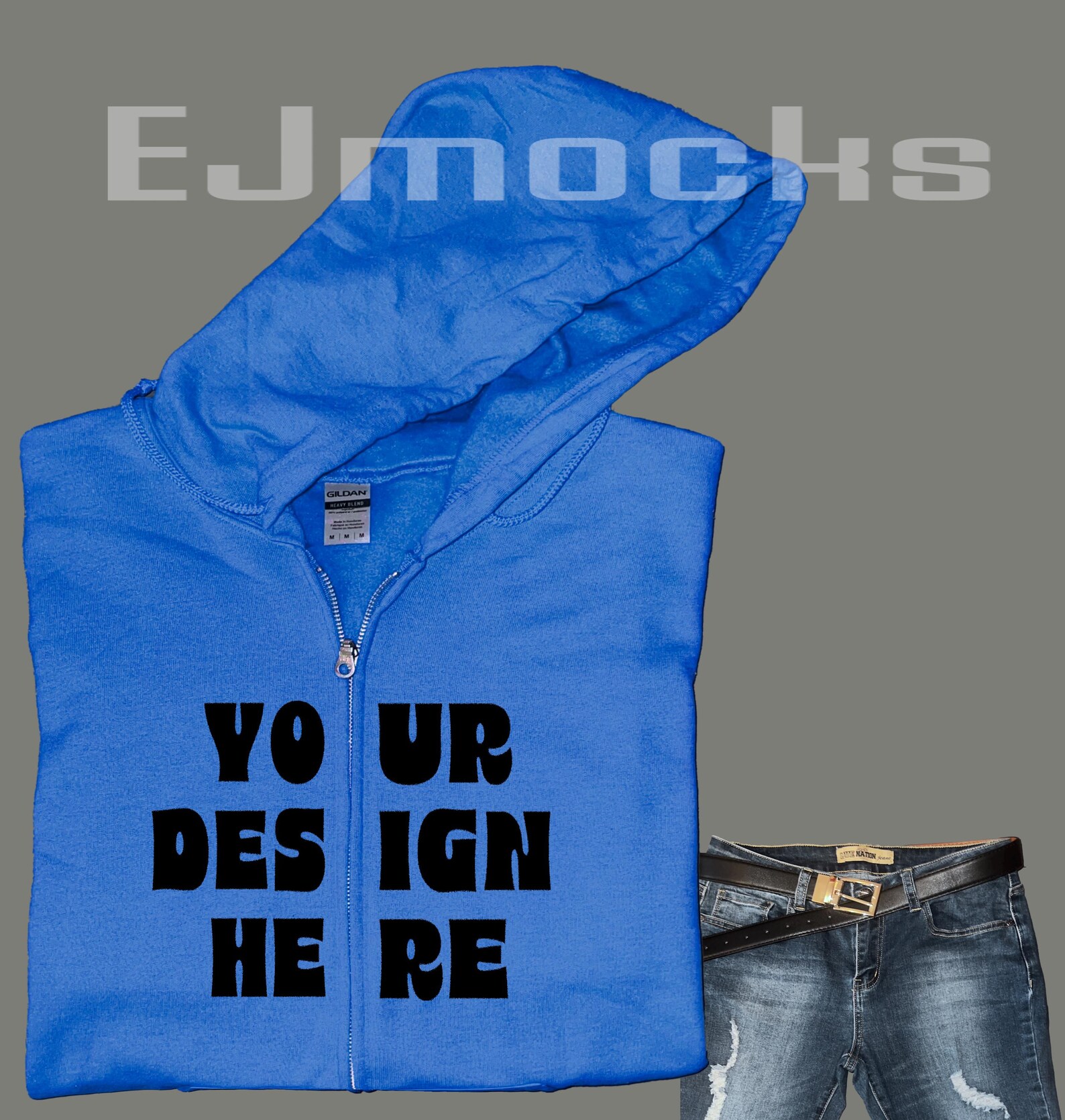 Royal Blue Gildan 18600 Zip Hoodie Mockup, Gildan 18600 Royal Blue ...