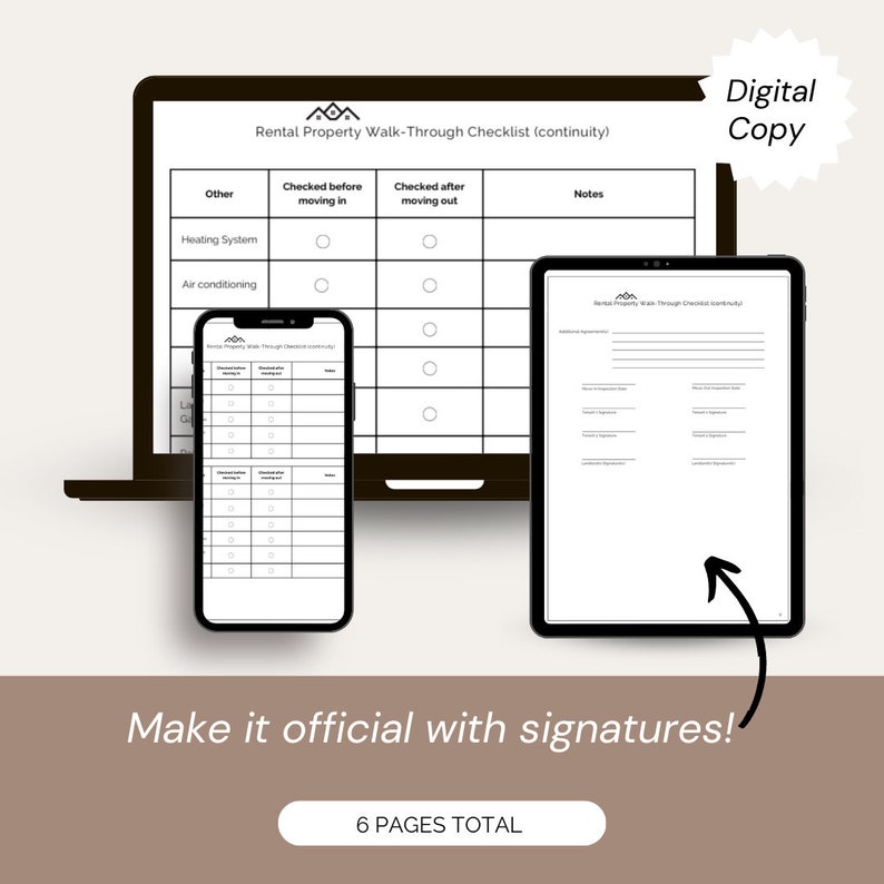 Printable PDF Rental Property Walkthrough Checklist - Etsy