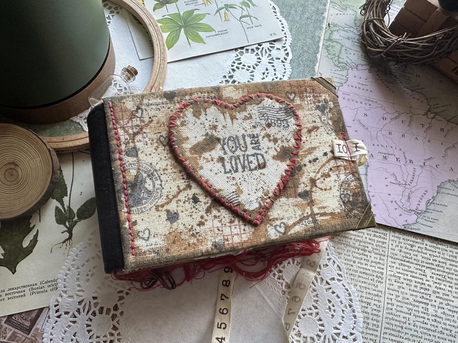 Love Themed Junk Journal Handmade Love Book Red Junk Journal Personal ...