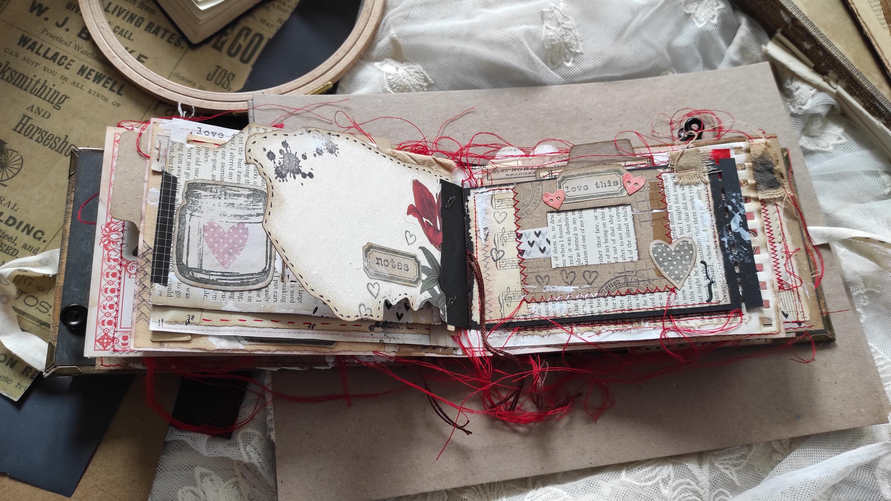 Love Themed Junk Journal Handmade Love Book Red Junk Journal Personal ...