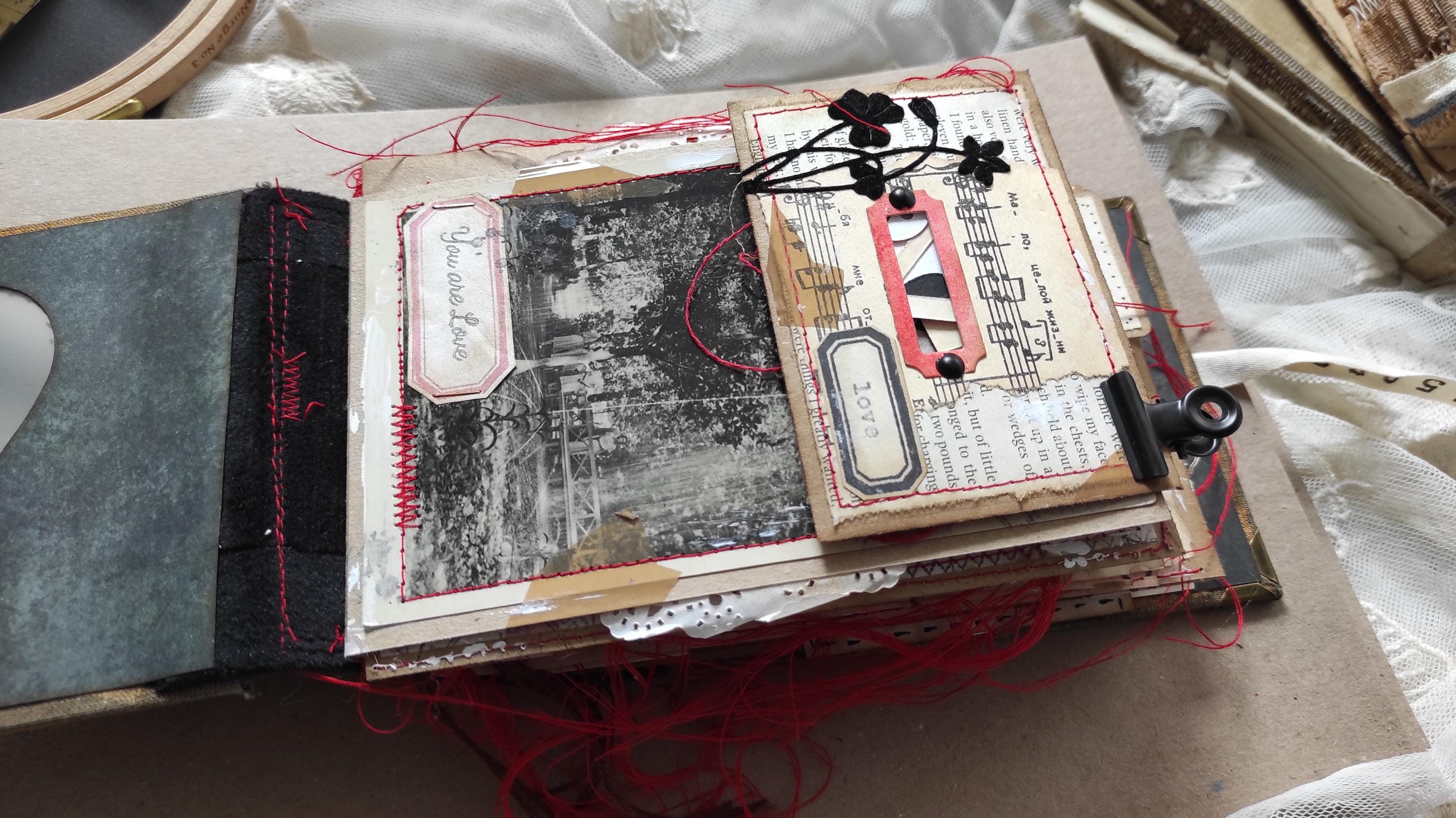 Love Themed Junk Journal Handmade Love Book Red Junk Journal Personal ...