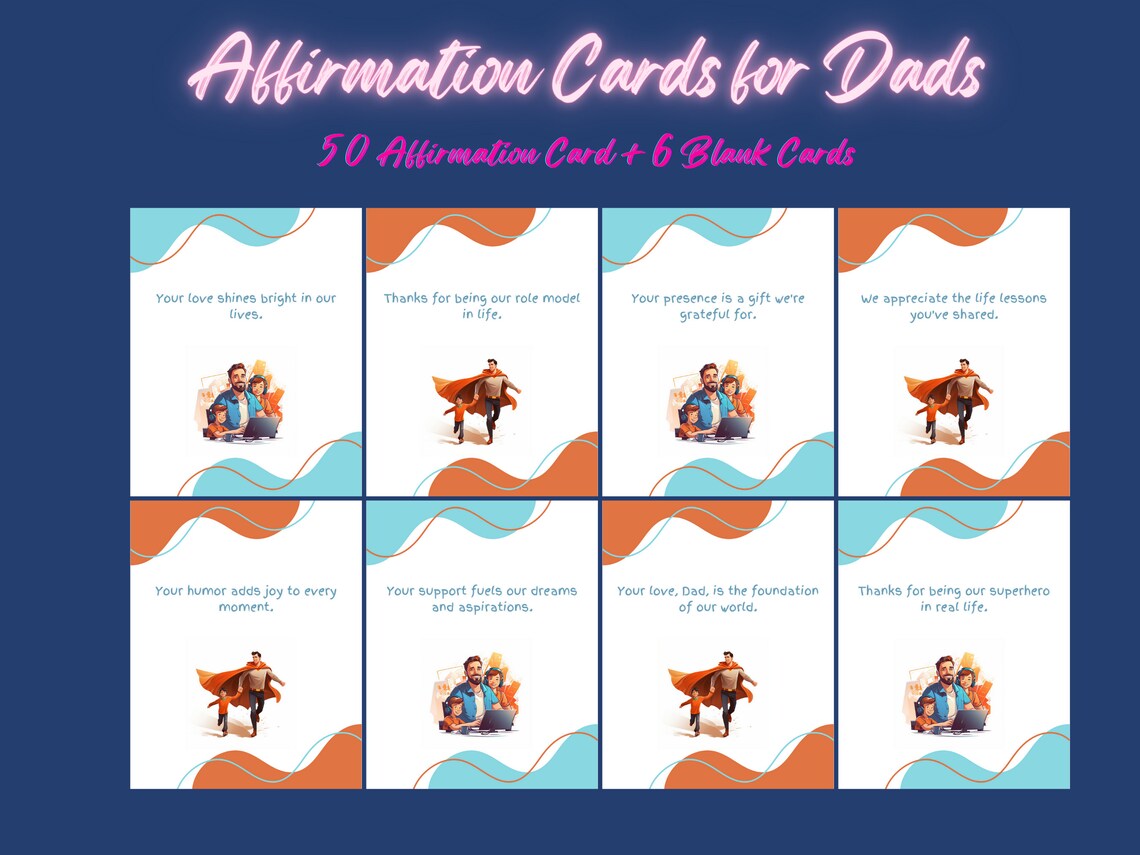 Affirmation Cards, Dad Positive Quotes, Father's Day, Dad's Birthday ...