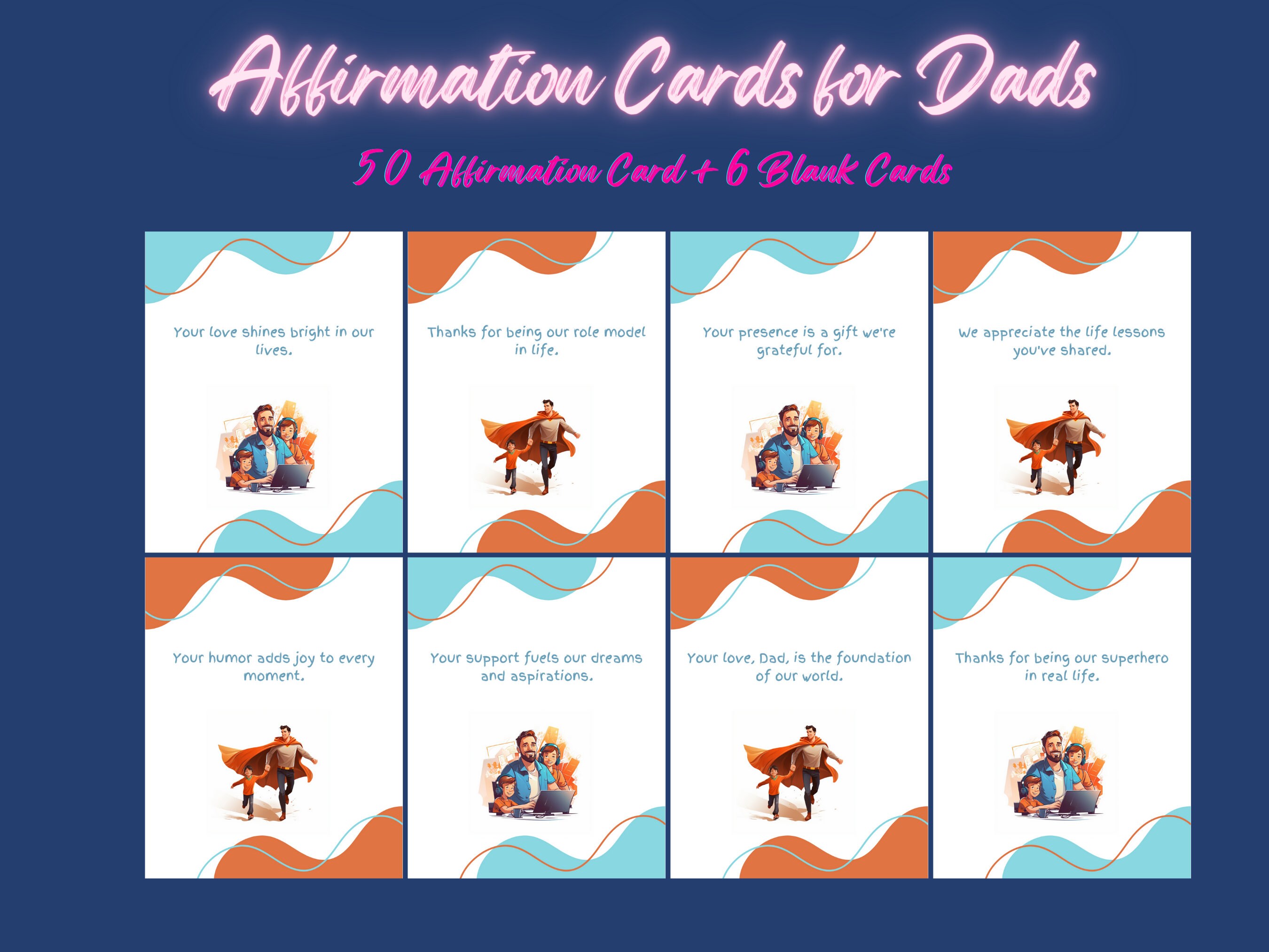 Affirmation Cards, Dad Positive Quotes, Father's Day, Dad's Birthday ...