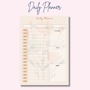 Flower Daily Planner | Daily Planner | Printable | Digital Download ...