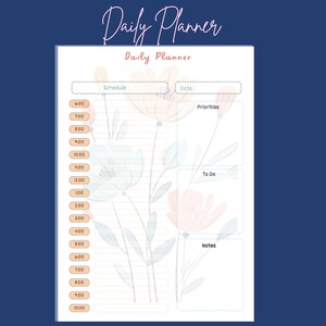 Flower Daily Planner | Daily Planner | Printable | Digital Download ...
