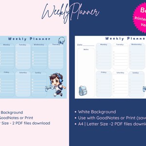 Kids Weekly Planner Printable | Gamer | Daily Checklist | Digital ...