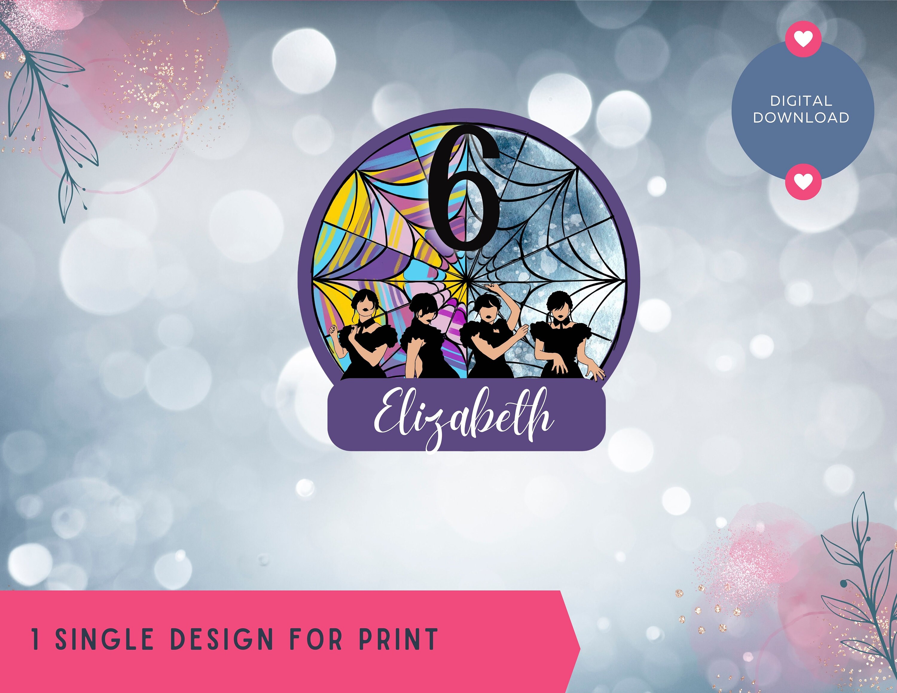 Wednesday Large 6-8 Cake Topper Single File - Etsy