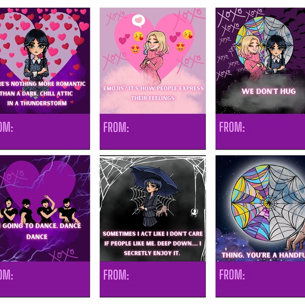 Wednesday Addams Valentine Cards - Etsy