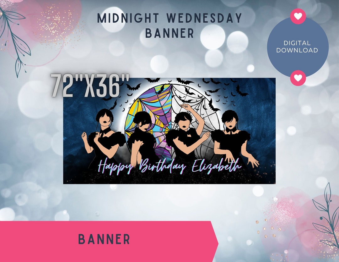 Midnight Wednesday Birthday Banner - Etsy