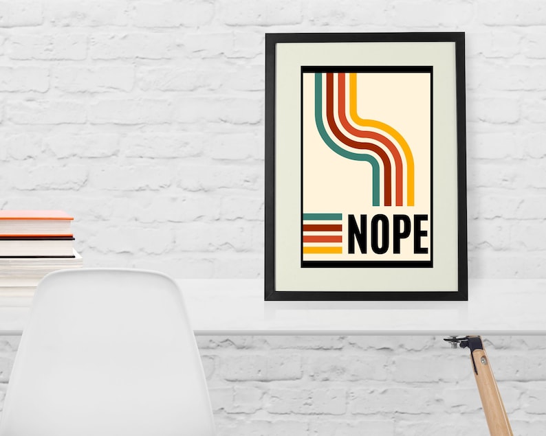 Printable ‘nope’ Posters | Vintage Artwork | Retro Style Poster | 90s ...