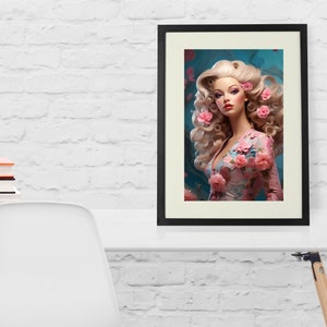 Printable Retro Barbie Poster | Barbie Artwork | 90s Inspired Doll ...
